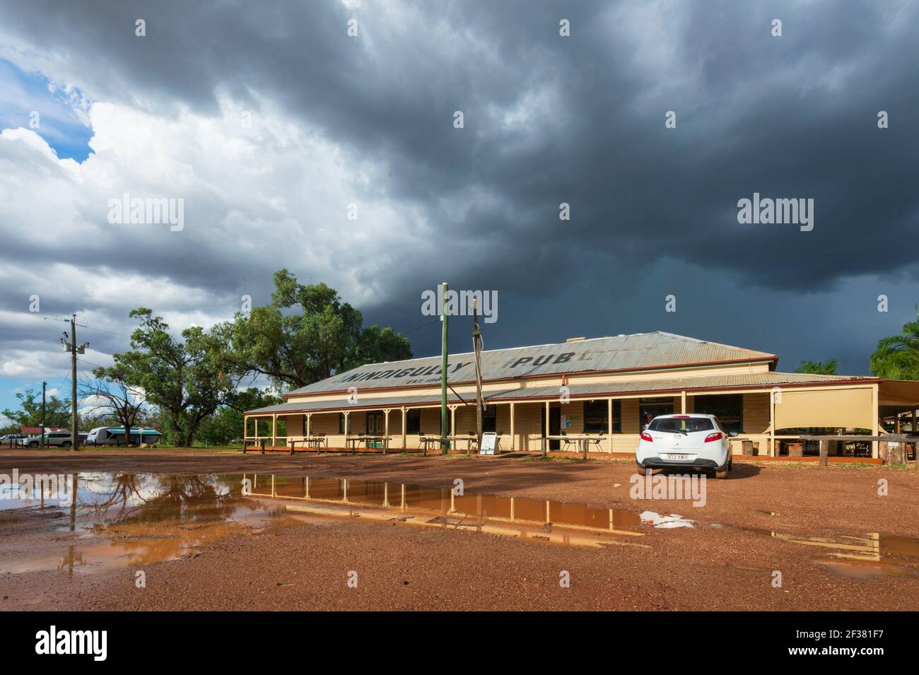The Nindigully Pub, a famous historic remote Outback pub, during a ...