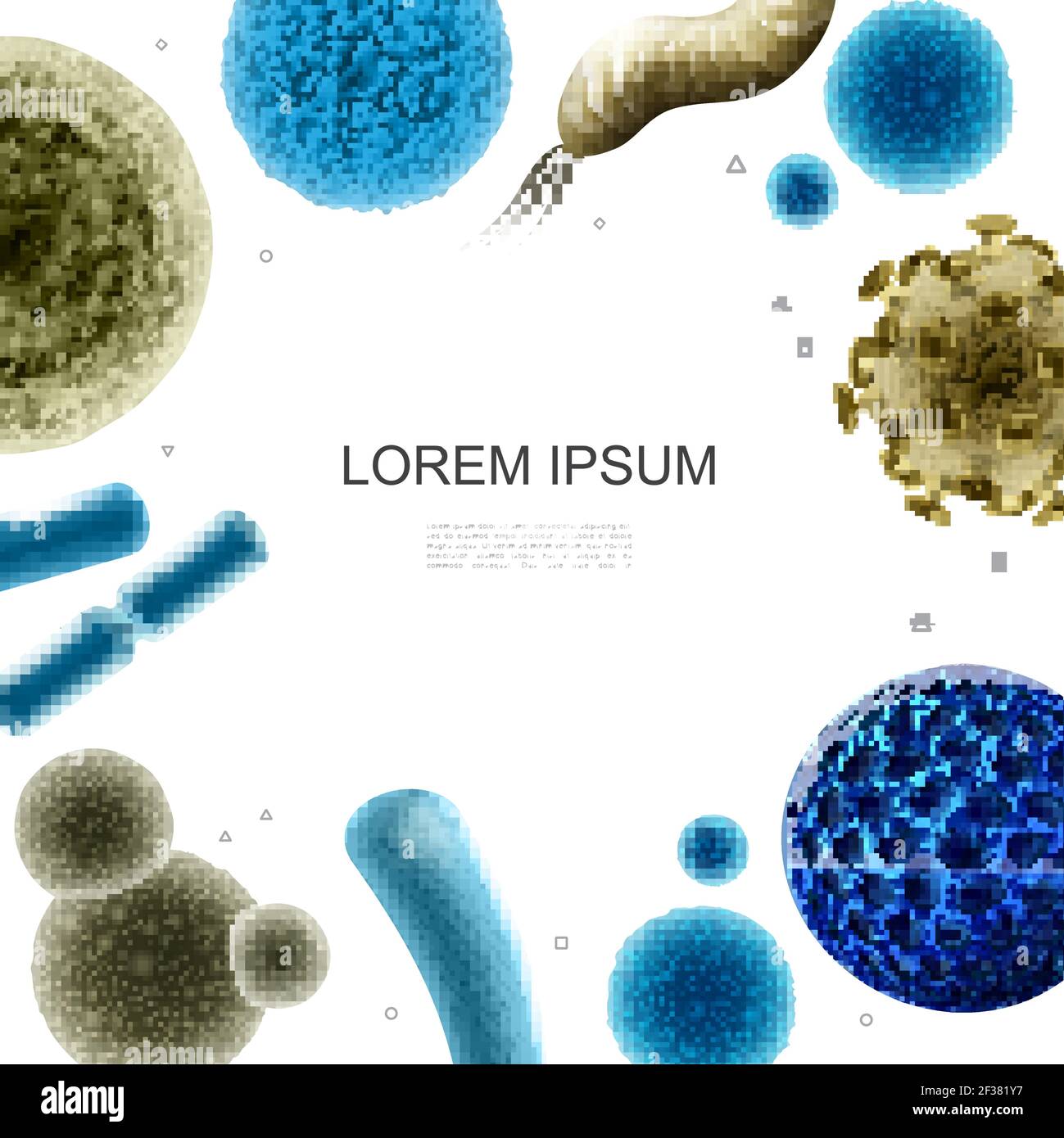 Realistic bacteria and viruses template with germs bacterial and viral ...