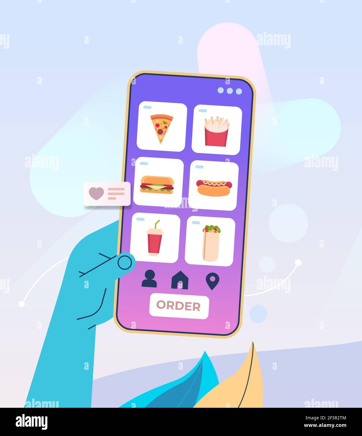 human hand using mobile app for ordering groceries fast delivery online ...