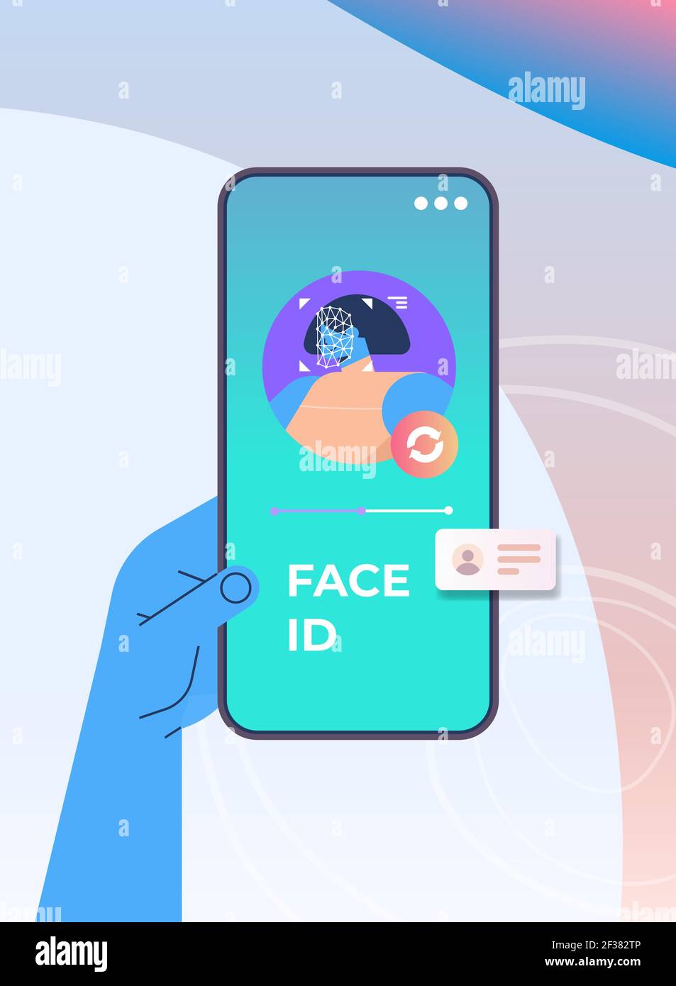 female character face identity verification scanning facial recognition ...