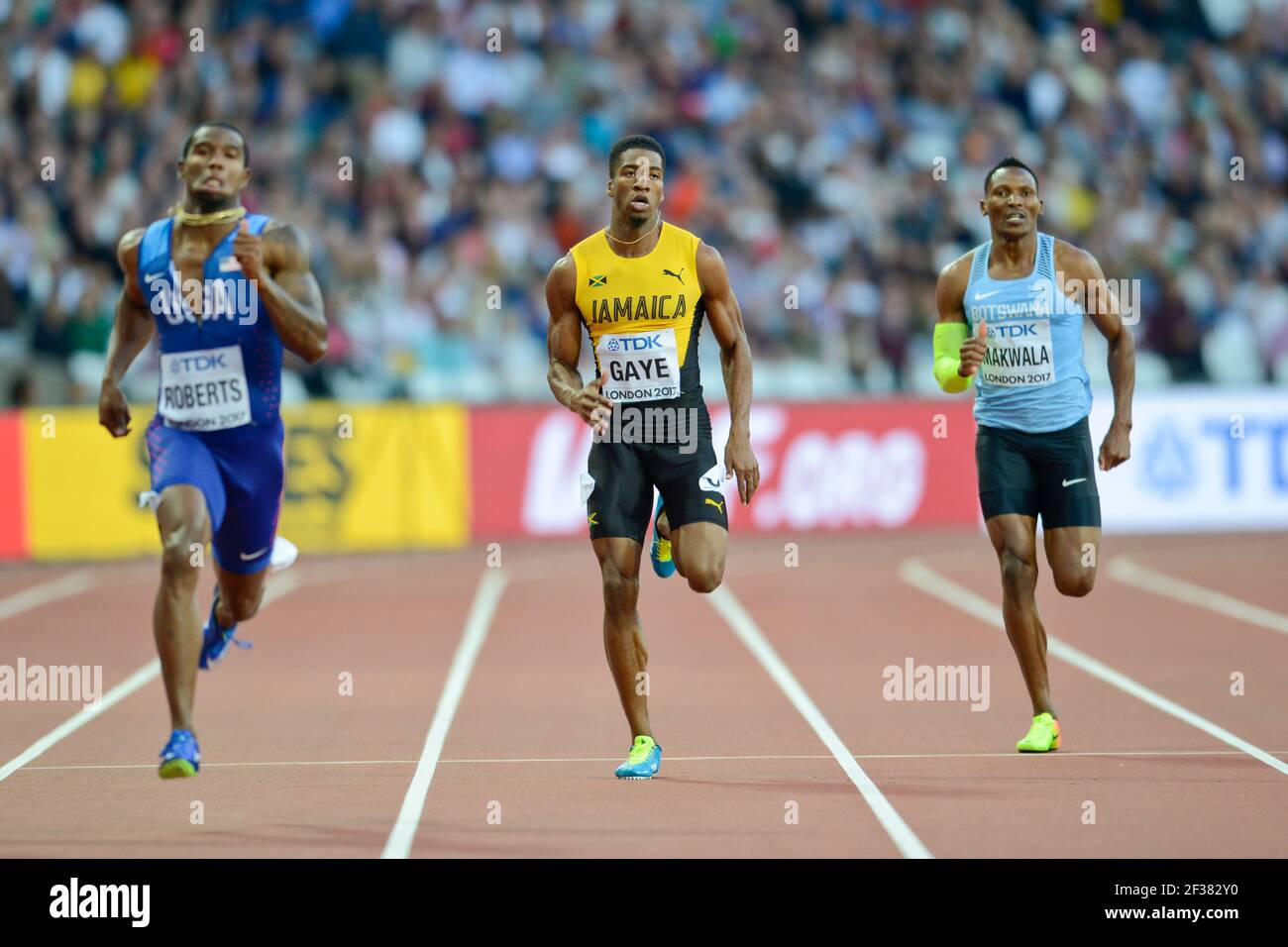 Demish Gaye (JAM), Isaac Makwala (BOT), Gil Roberts (USA). 400 metres ...