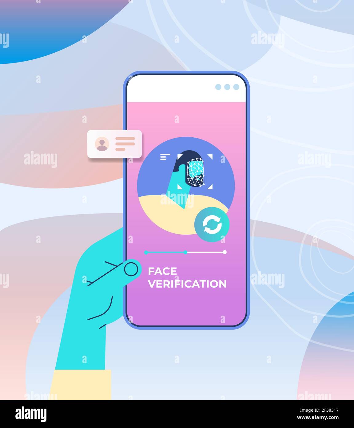 male character face identity verification scanning facial recognition ...