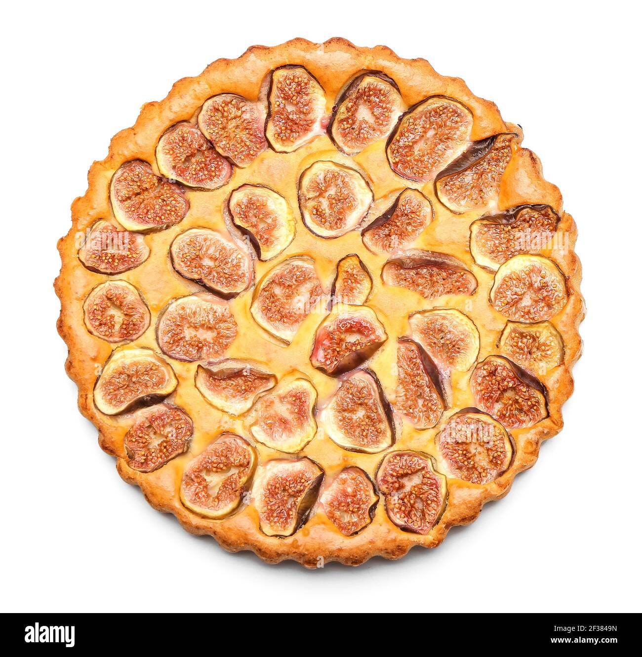 Delicious fig pie on white background Stock Photo - Alamy