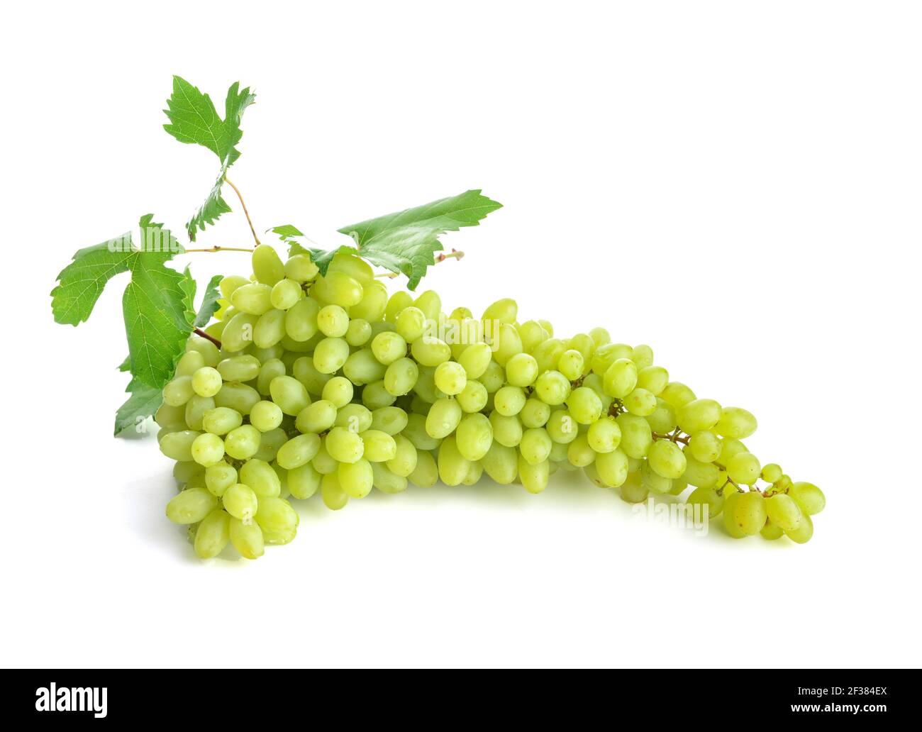 Ripe green grapes on white background Stock Photo - Alamy