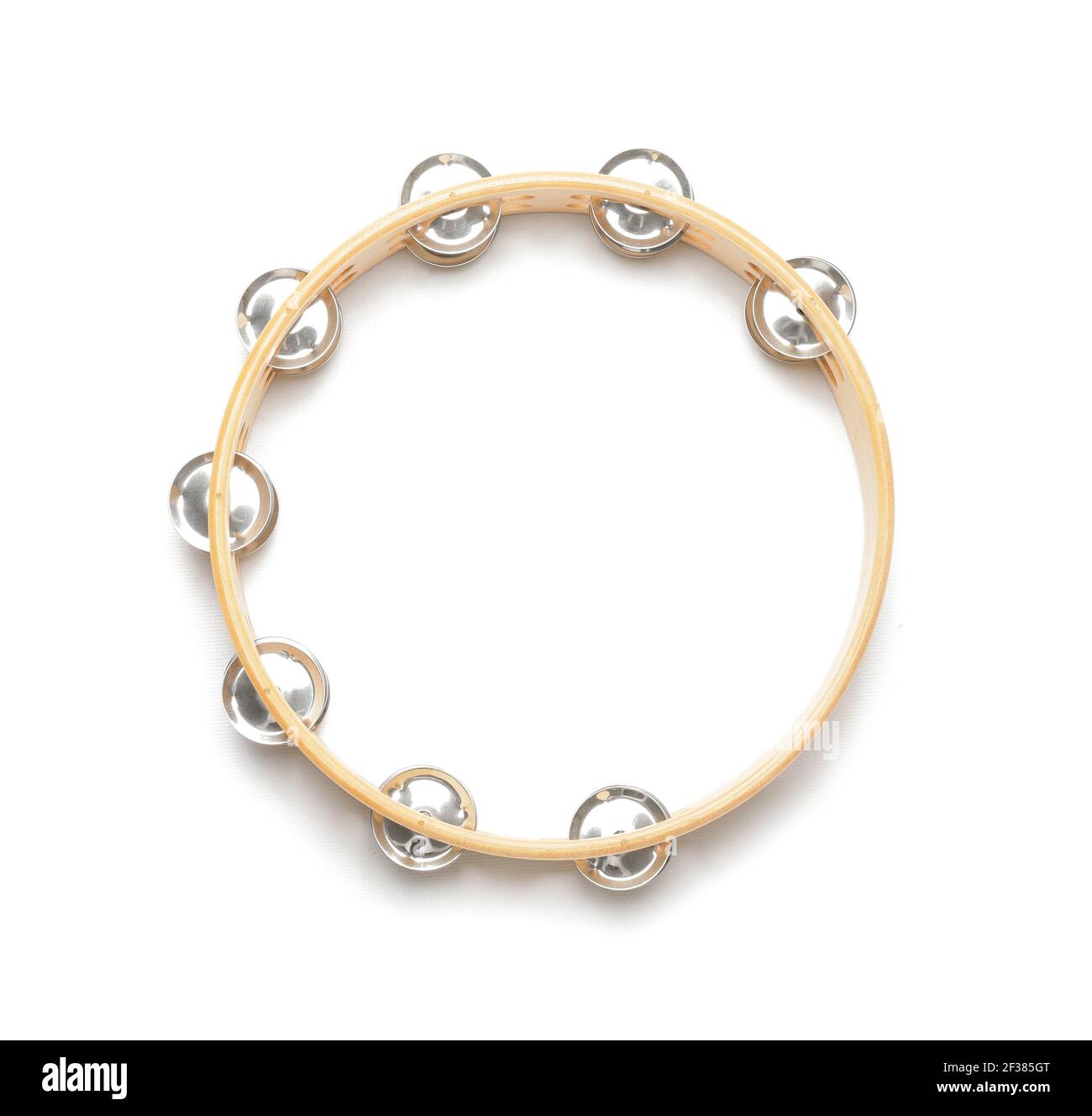 Stylish tambourine on white background Stock Photo - Alamy