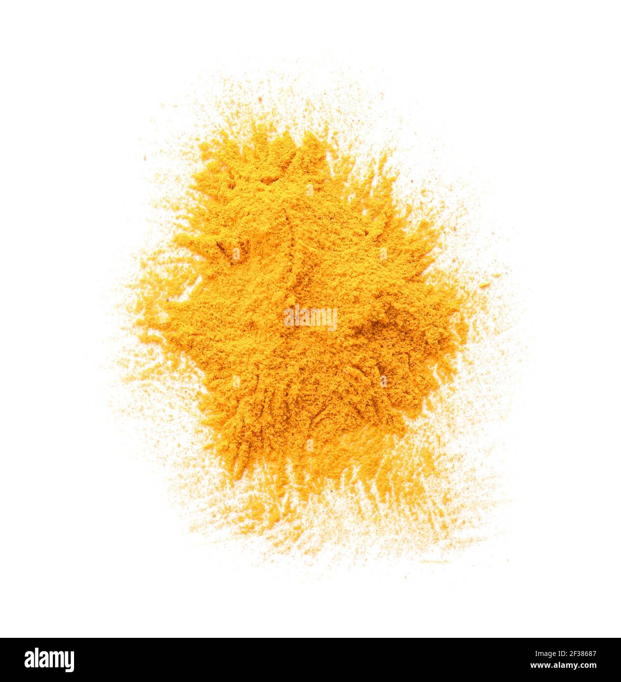 Heap of turmeric powder on white background Stock Photo - Alamy