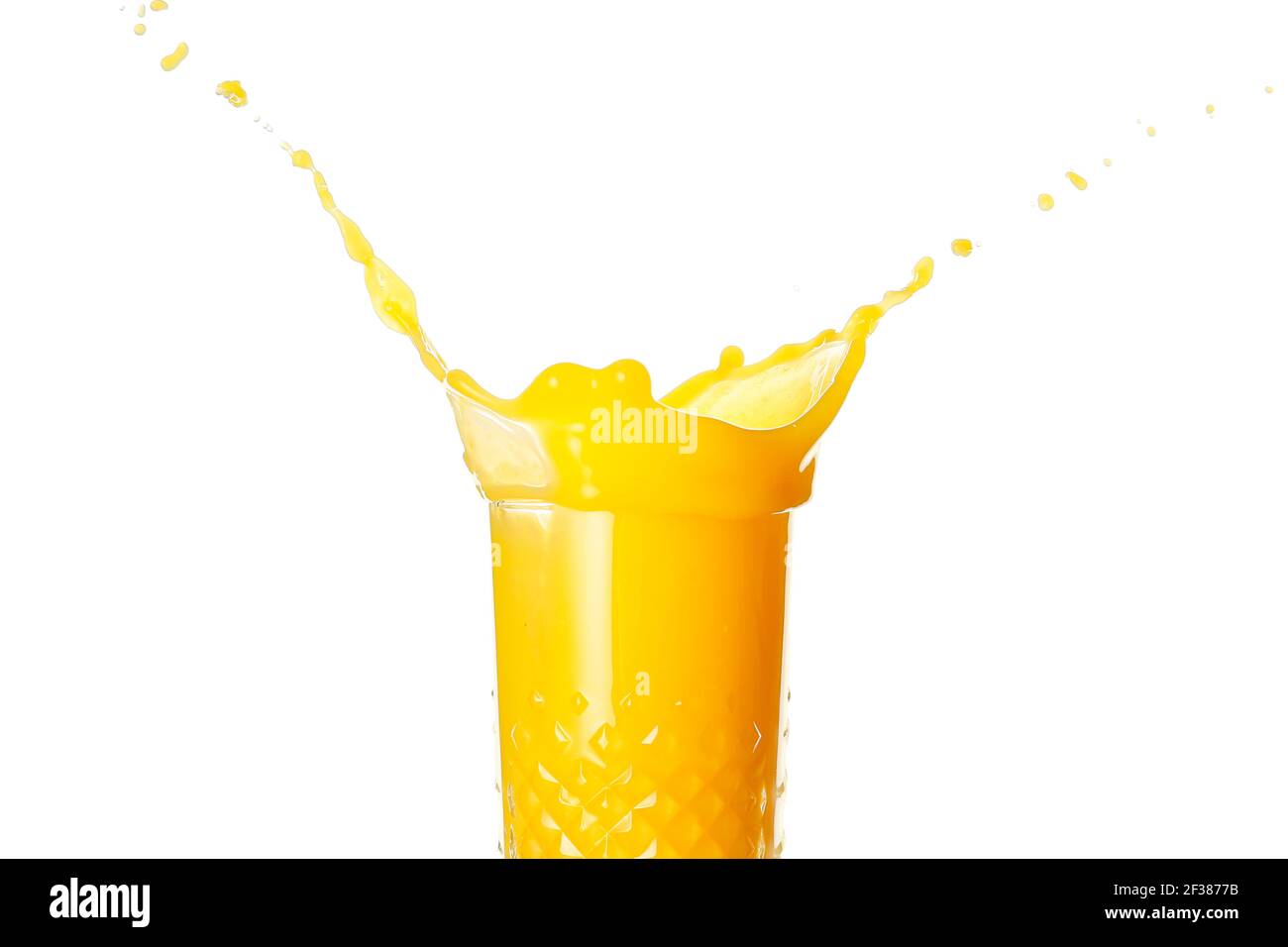 Glass of orange juice with splash on white background Stock Photo - Alamy