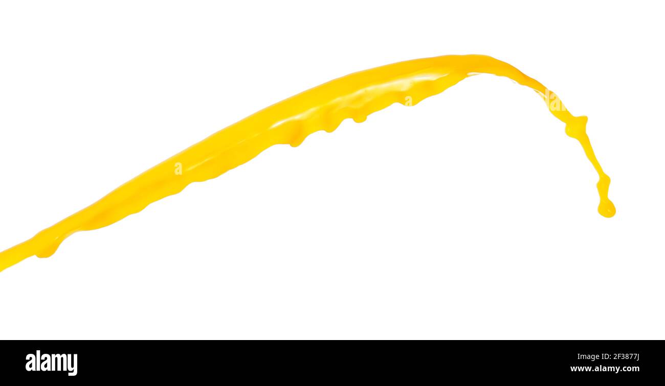 Splash of orange juice on white background Stock Photo - Alamy