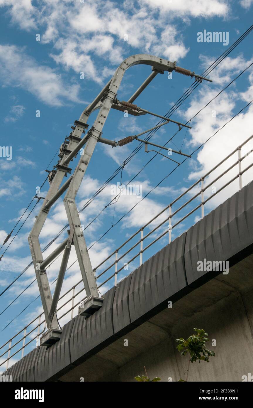 Newly-elevated sections of the Caulfield-Pakenham railway line, between ...