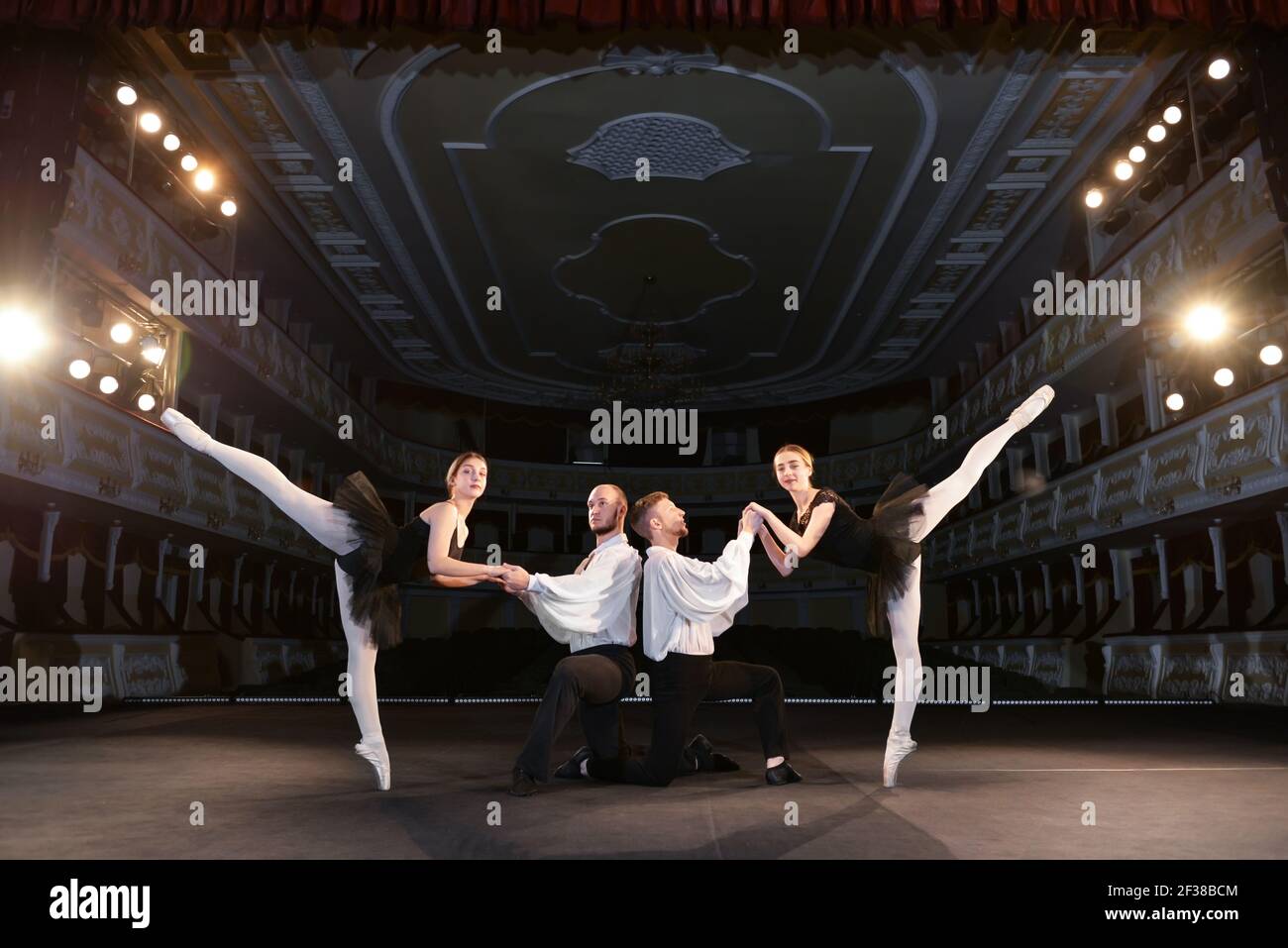 Dancers on stage in ballet theatre Stock Photo - Alamy
