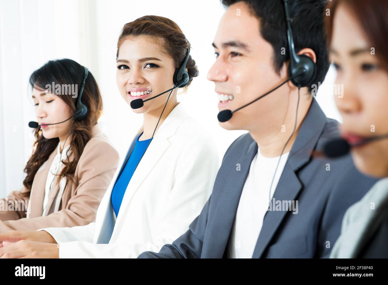 Call center (operator or telemarketer) team - telemarketing and ...