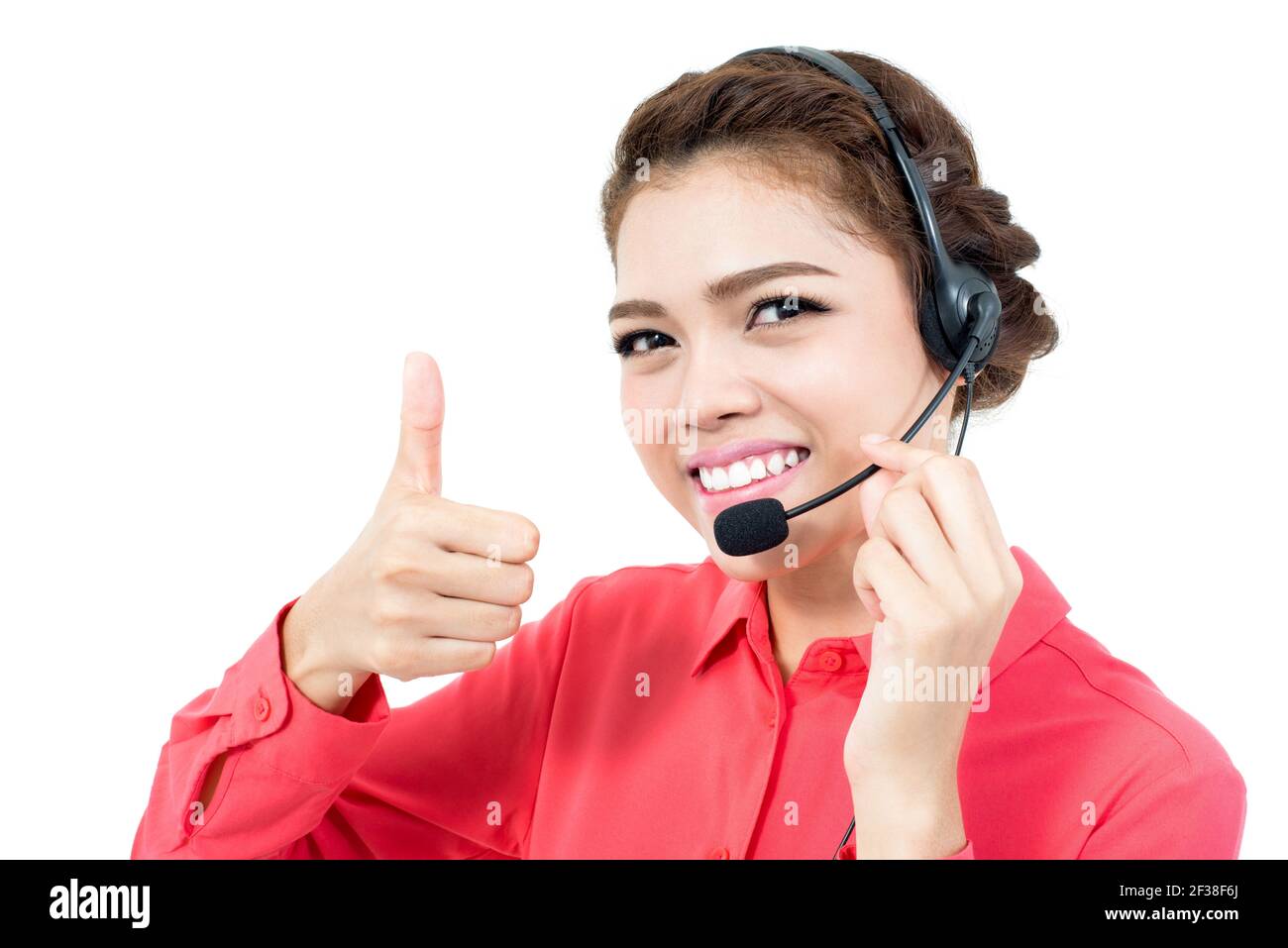 Call center giving thumbs up hi-res stock photography and images - Alamy