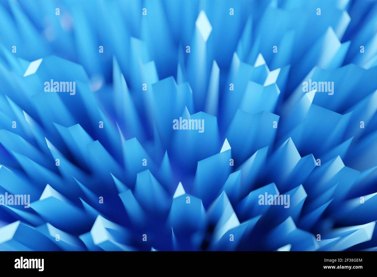 3d illustration of different rows of blue shapes .Set of cubes on ...