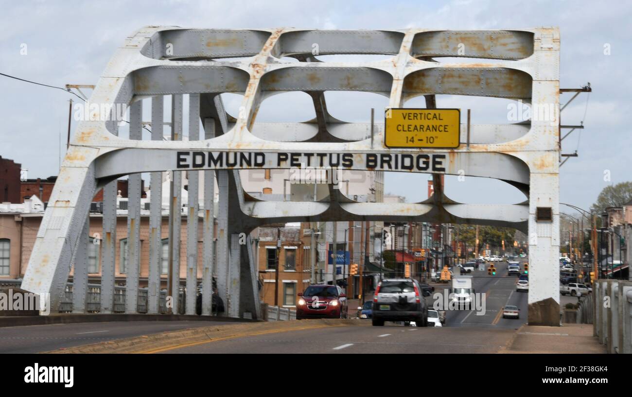 Selma, Alabama, USA. 15th Mar, 2021. The Edmund Pettus Bridge in Selma ...