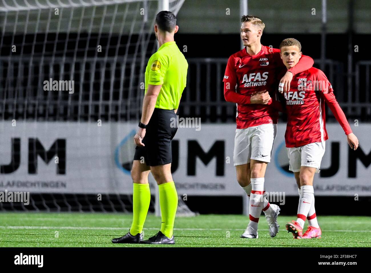 ALKMAAR, NETHERLANDS - MARCH 15: 2-1 Jong AZ goal by Kenzo Goudmijn of ...