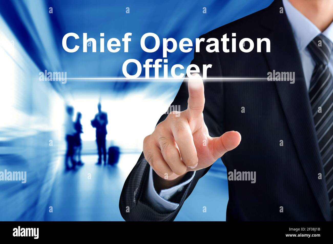 Businessman hand touching Chief Operation Officer (or COO) sign on ...