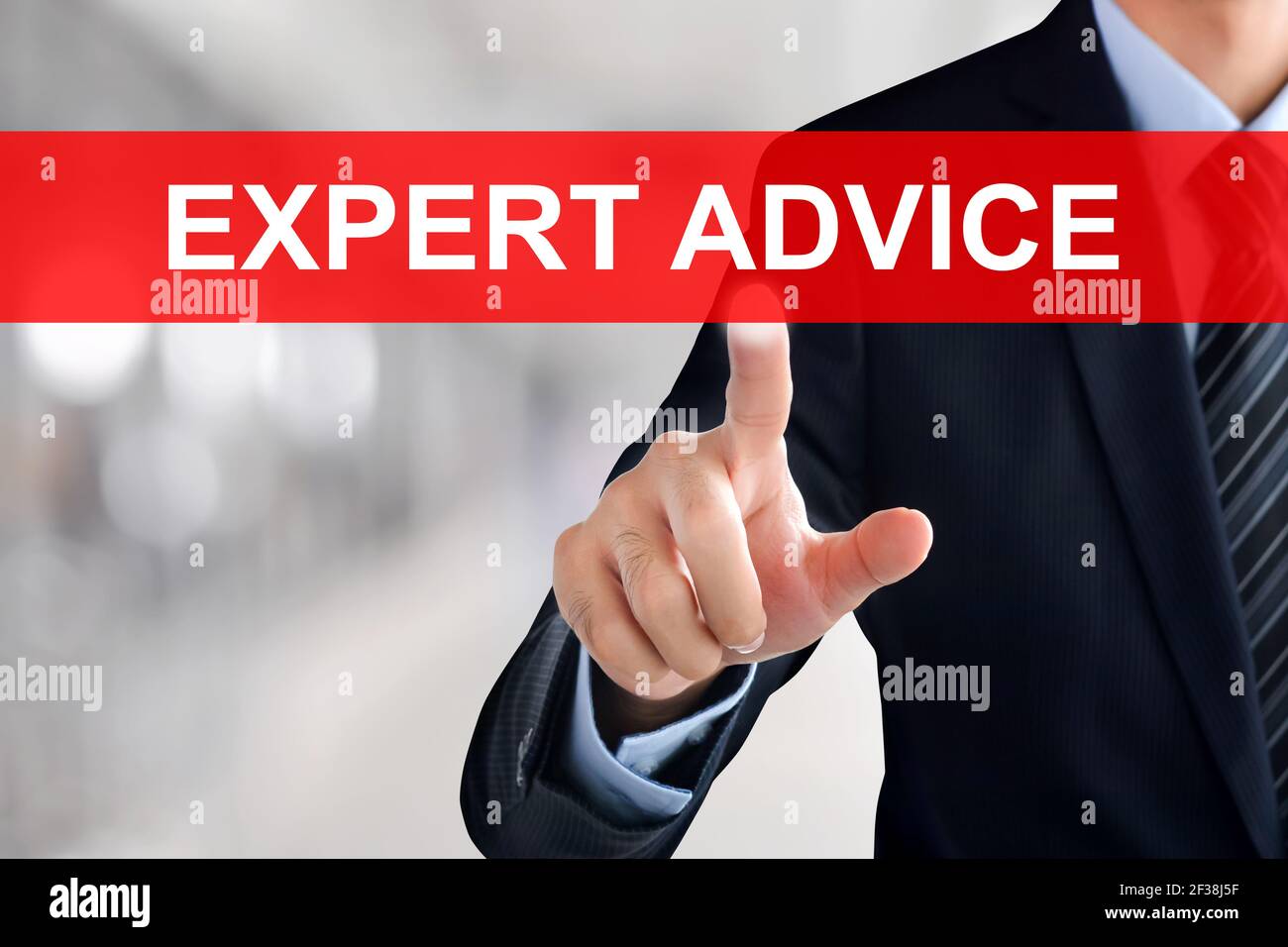 Businessman hand touching EXPERT ADVICE sign on virtual screen Stock ...