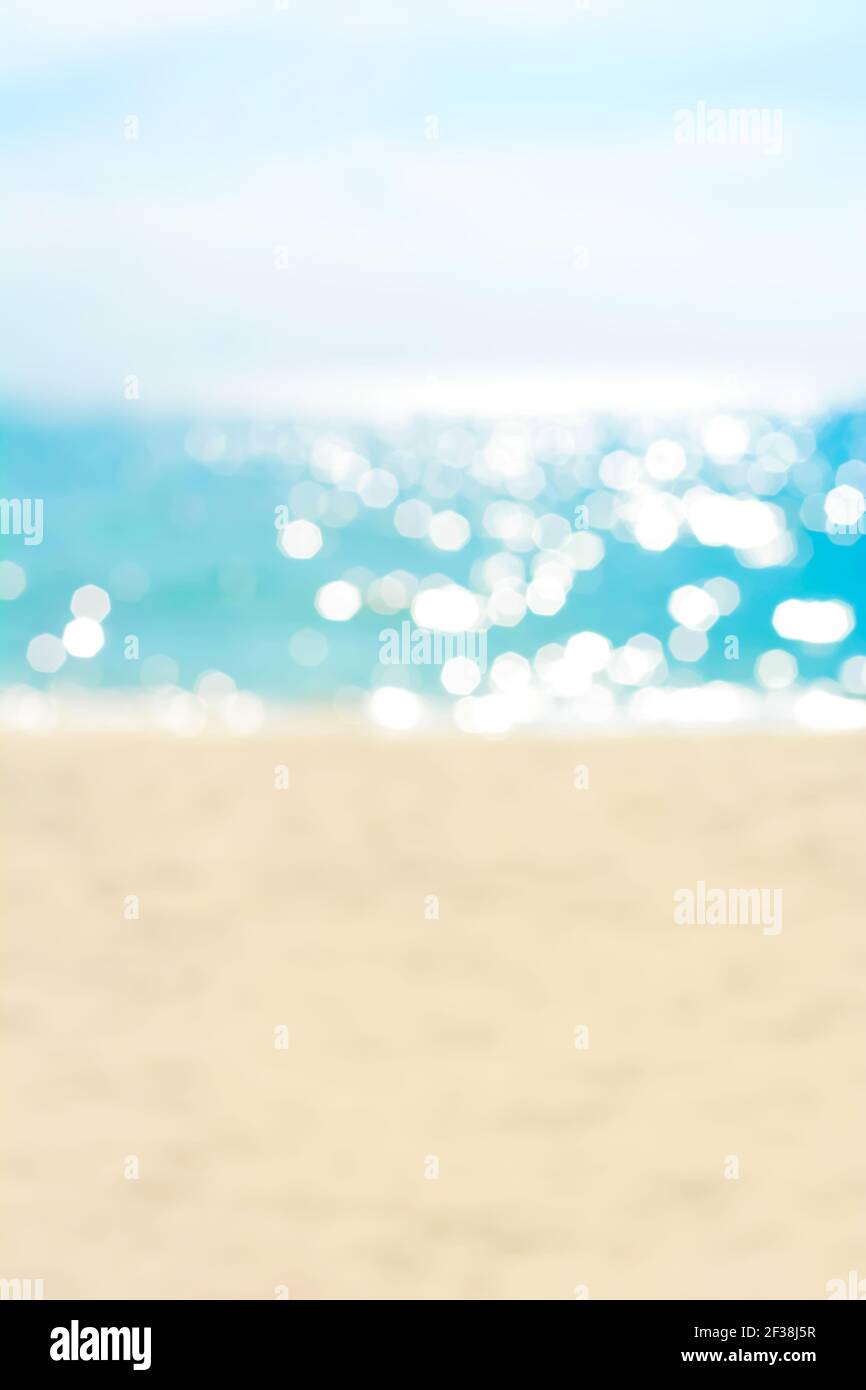 Blur summer white sand beach for background Stock Photo - Alamy