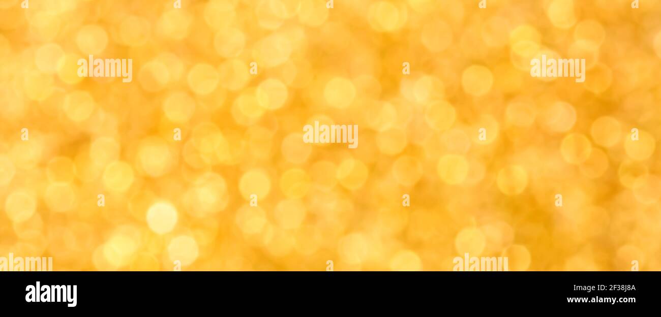 Abstract golden bokeh panoramic header background Stock Photo - Alamy