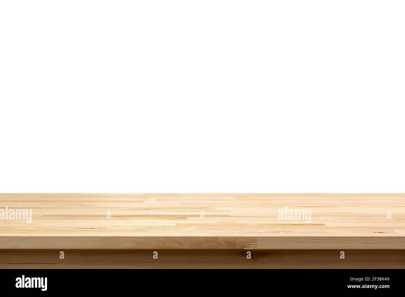 Wood table top isolated on white background - can be used for display ...