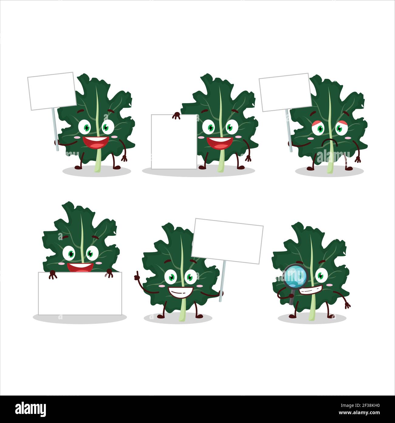 Kale cartoon in character bring information board. Vector illustration ...