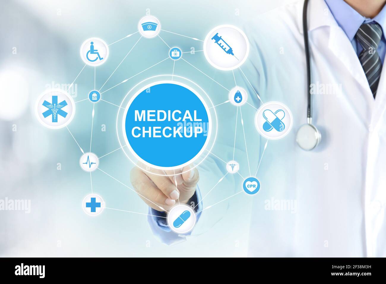 Doctor hand touching MEDICAL CHECKUP sign on virtual screen Stock Photo ...
