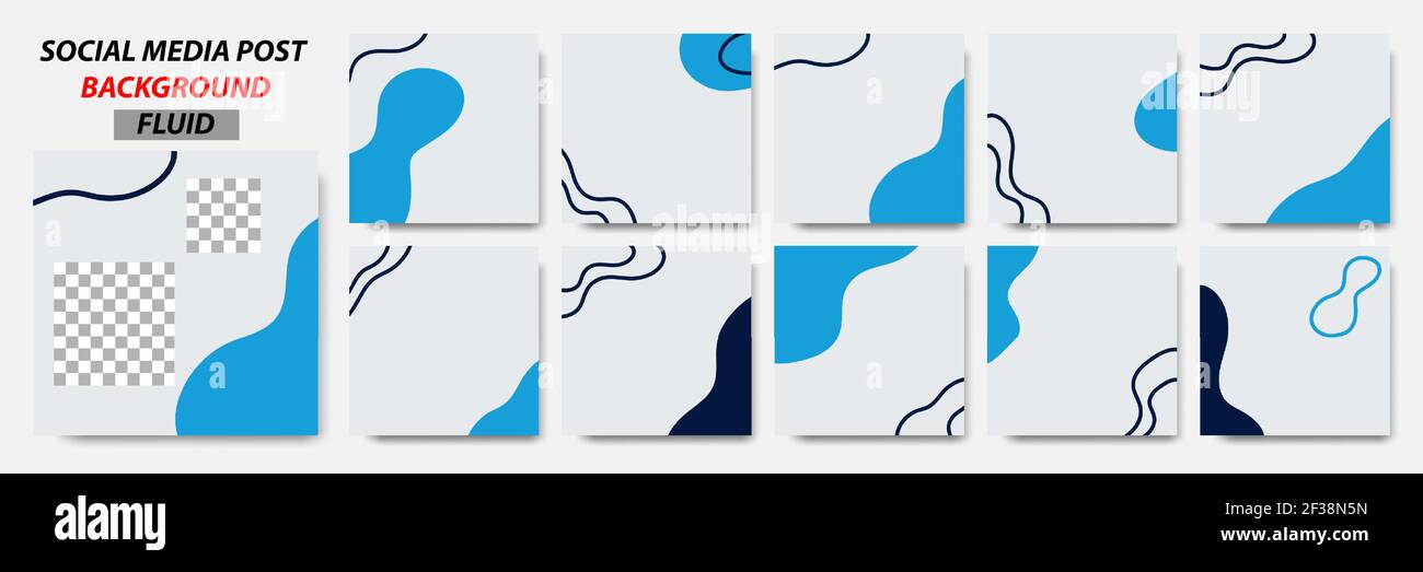 Set collection of square banner layout template background in blue ...