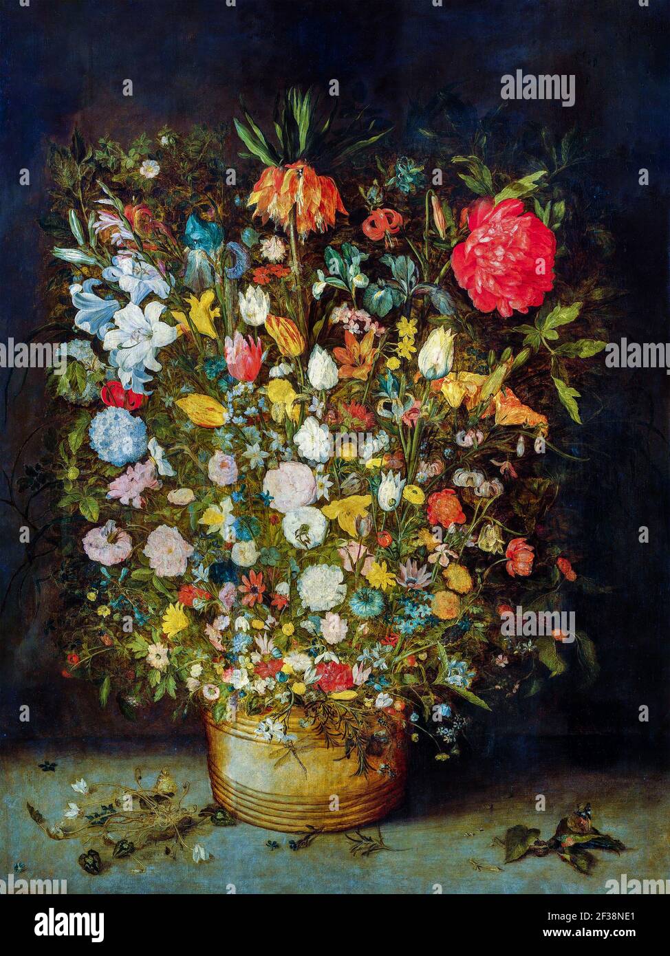 Still life with flowers. Large bouquet with countless types of flowers ...