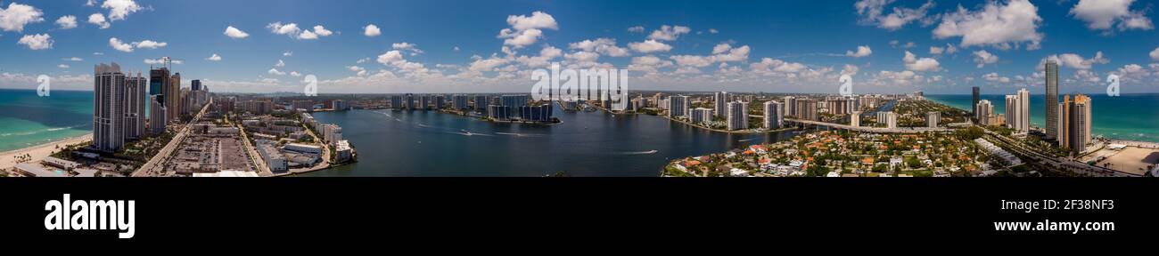 Aerial panorama bal harbour haulover hi-res stock photography and ...
