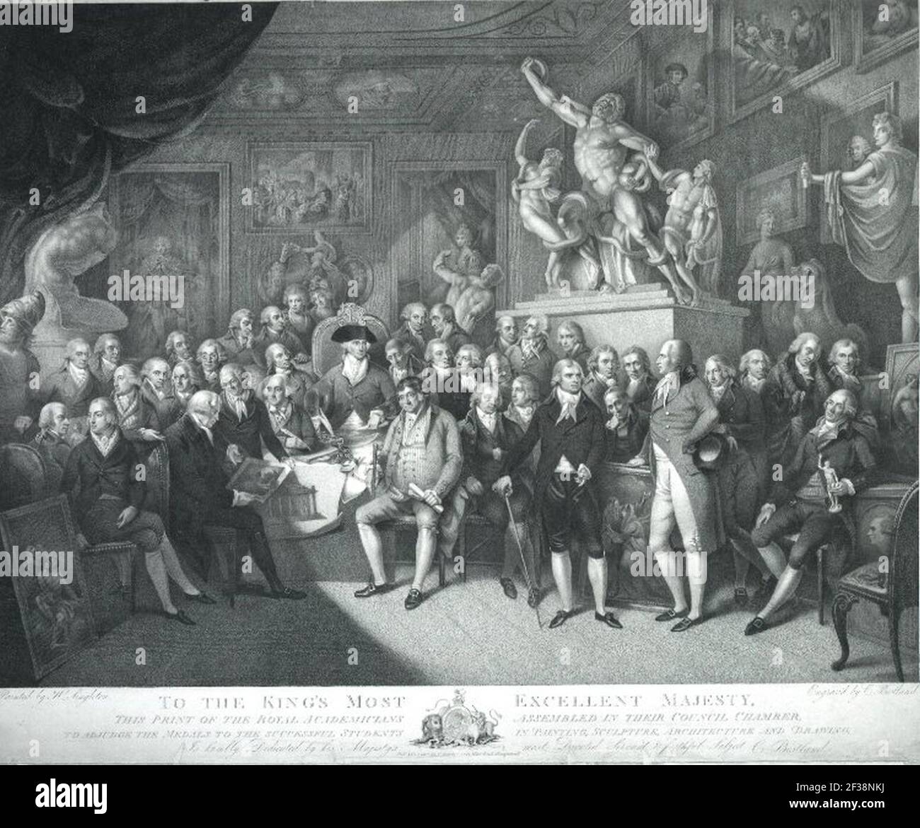 Print of the Royal Academicians Assembled in their Council Chamber to ...