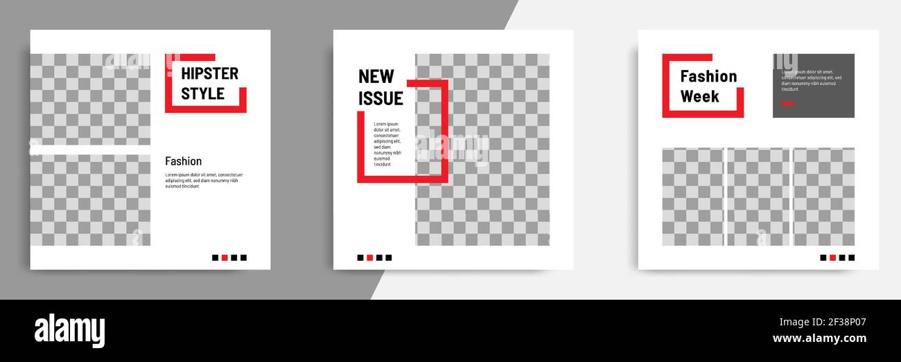 Minimal design background vector illustration in black red white frame ...