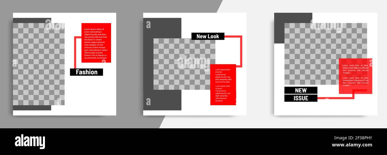 Minimal design background vector illustration in black red white frame ...