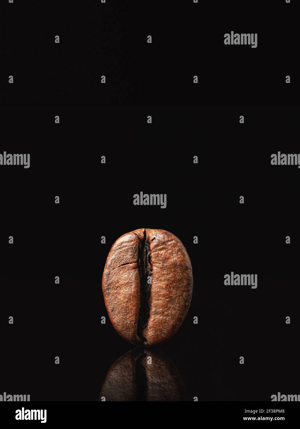 Coffee bean on black background. Low key photographic technique. Small ...