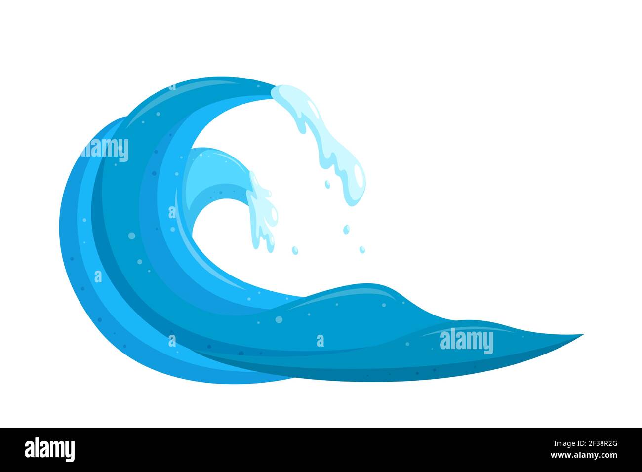 Big tsunami tide. Tsunami storm wave illustration. Cartoon vector ...