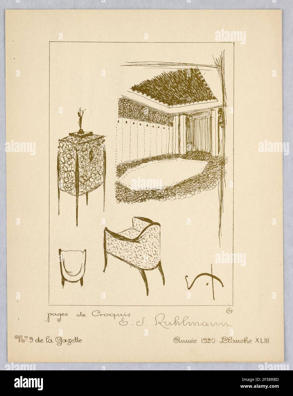 Print, Gazette du Bon Ton, Vol. 2, No. 9, pages de Croquis, Plate 43 ...