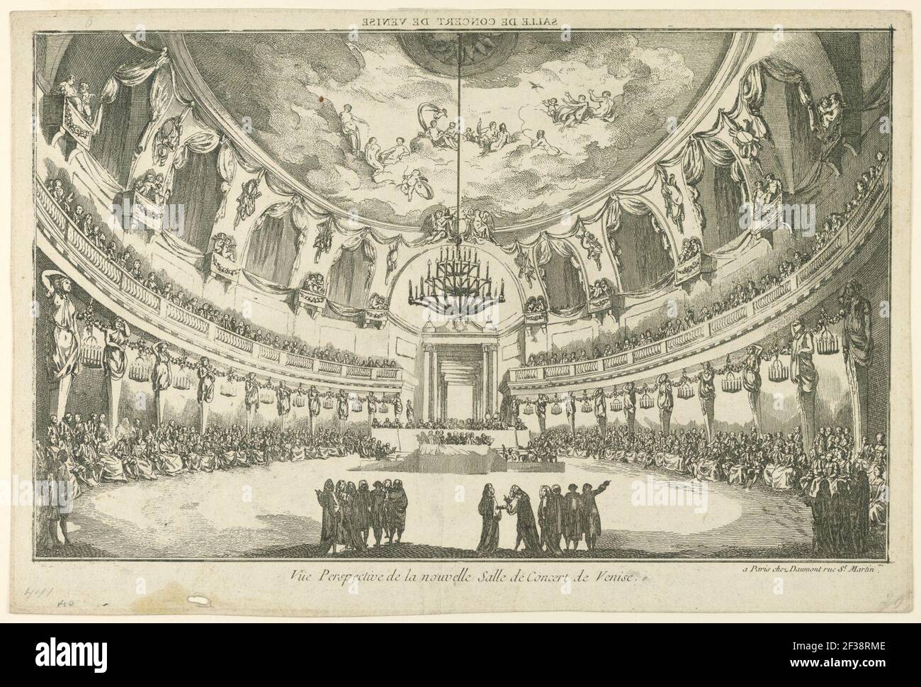 Print, Interior of the New Concert Hall, Venice, 1760–1790 Stock Photo ...