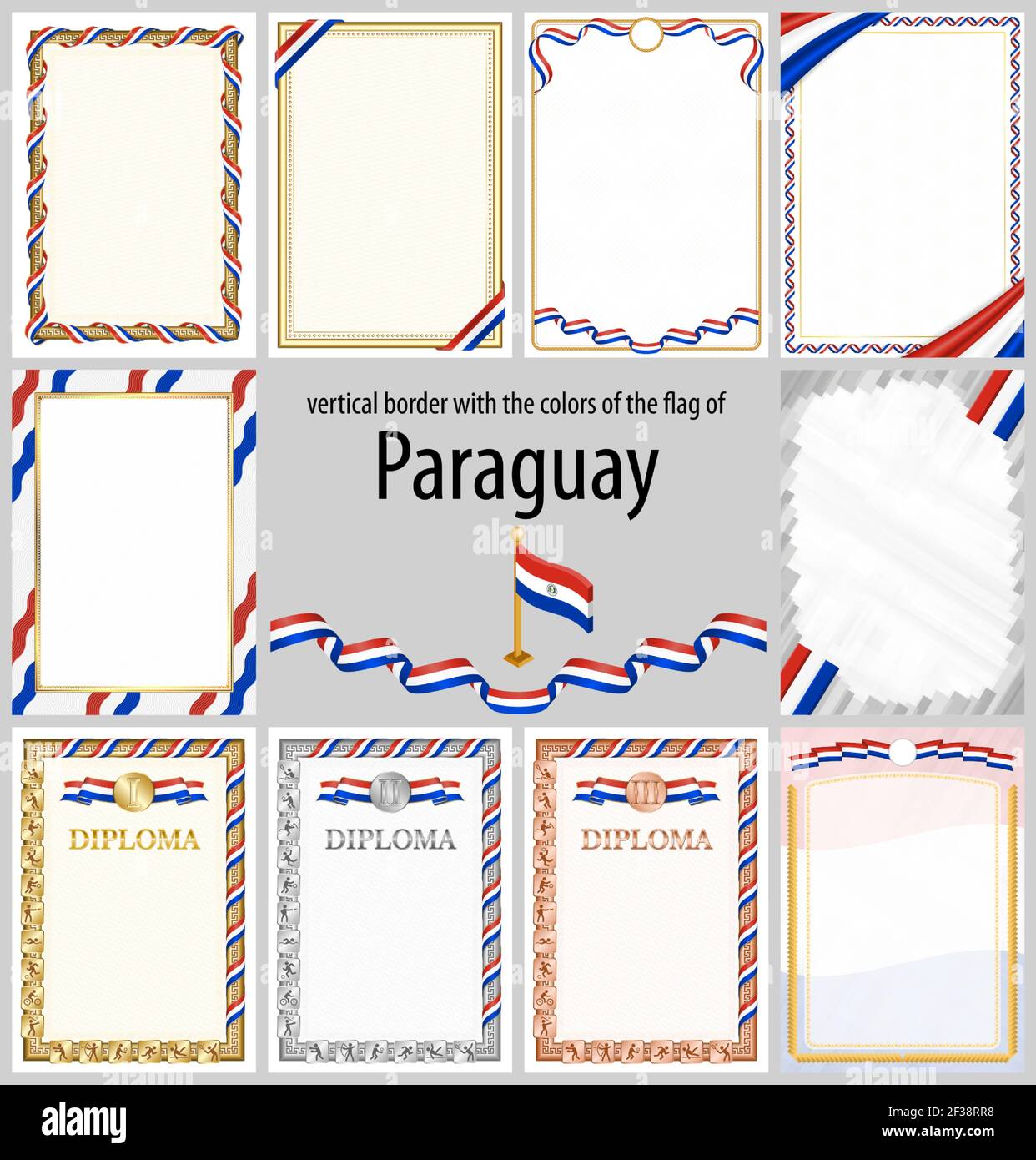 Set of vertical frames and borders in the colors of the flag of ...