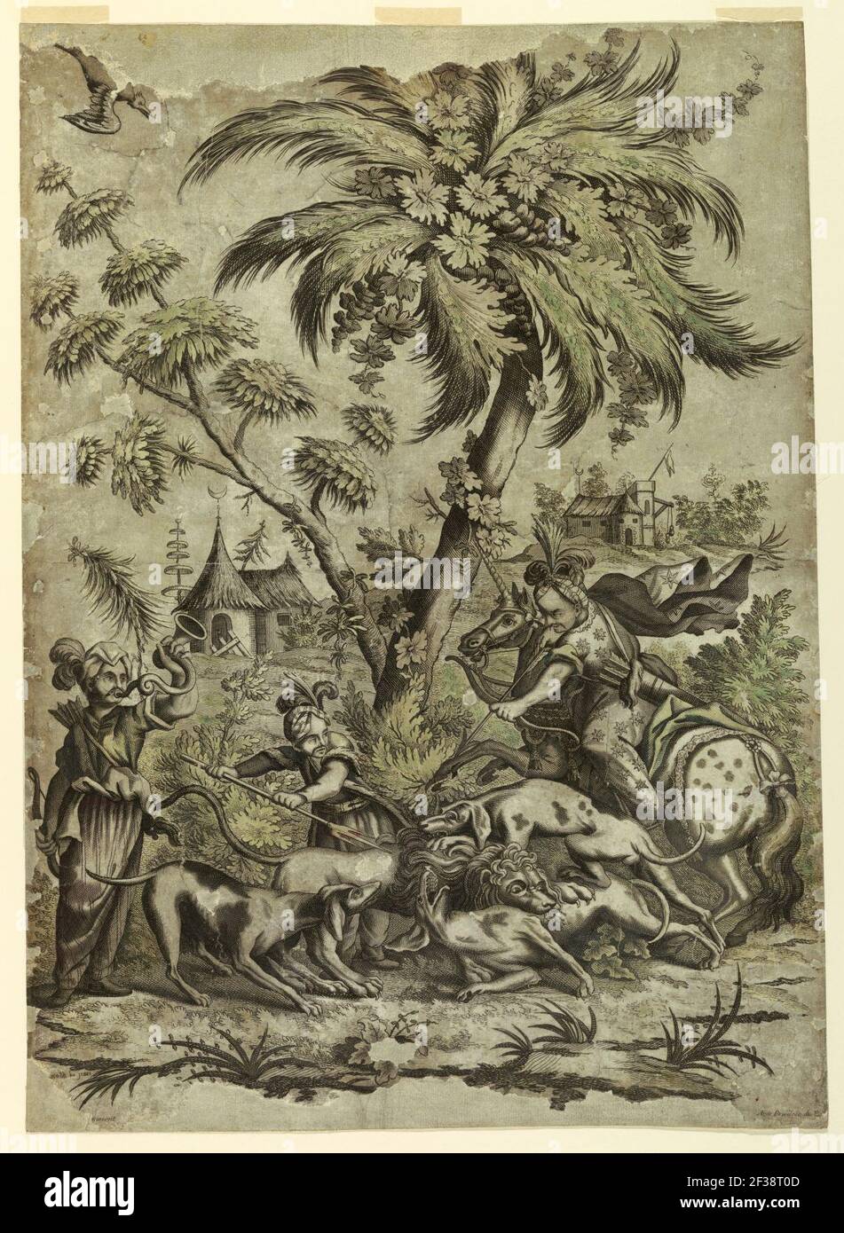Print, Lion Hunt, 1730–50 Stock Photo - Alamy