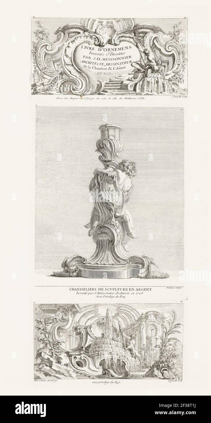 Print, Livres D'Ornemens Inventés and Dessines par J.A. Meissonnier ...