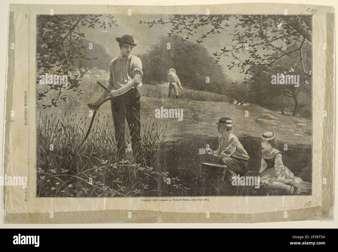 Print, Making Hay, July 1872 Stock Photo - Alamy