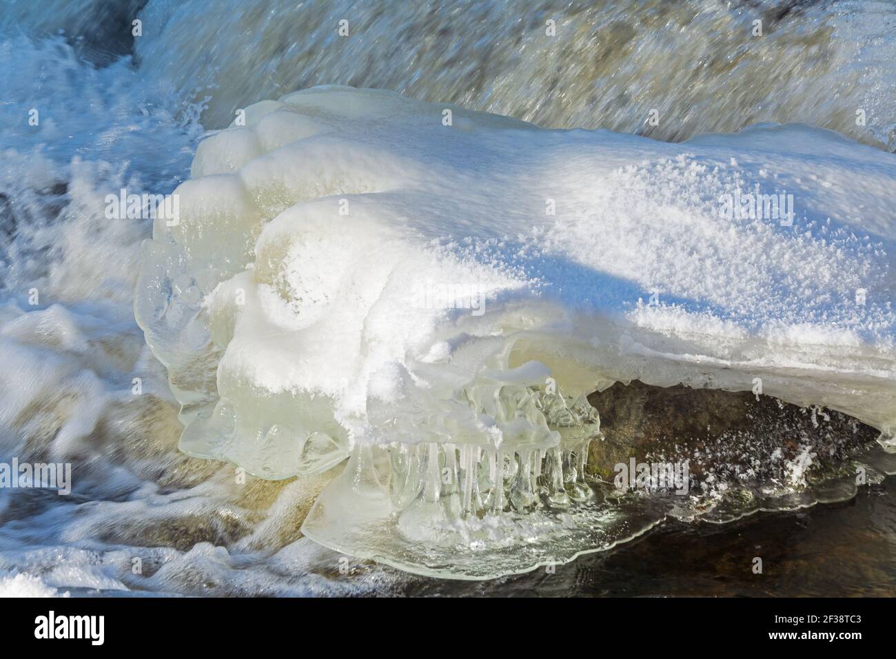 Ice formations in a icy river in wintery Finland Stock Photo - Alamy