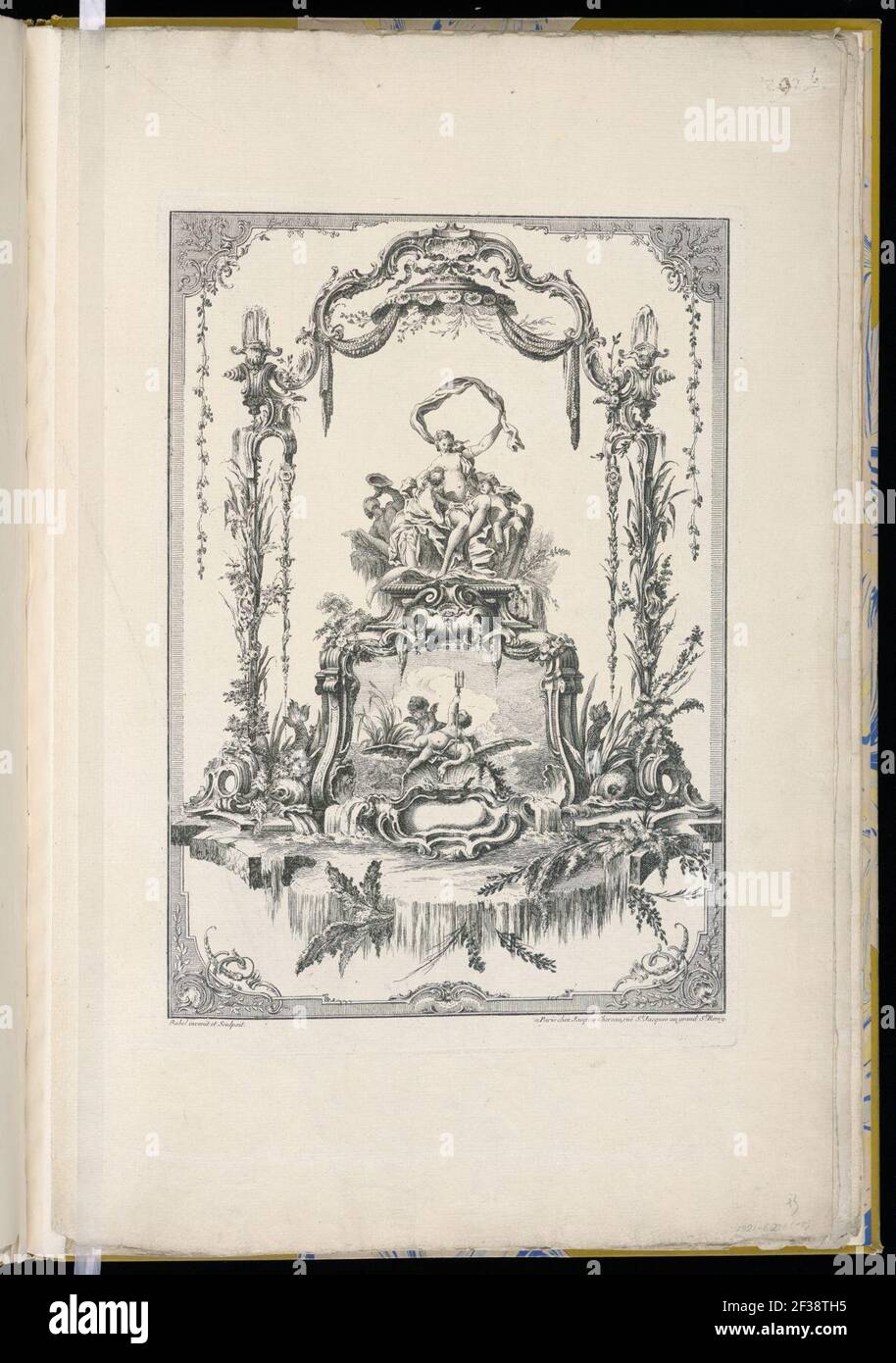 Print, Ornament Panel with a Double Cartouche Showing Venus or Thetis ...