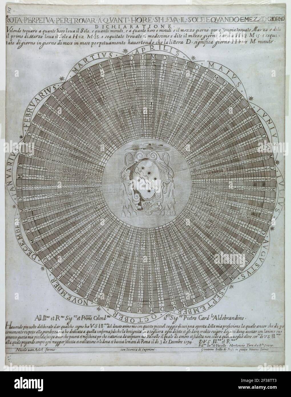 Print, Perpetual Calendar, 1594 Stock Photo - Alamy