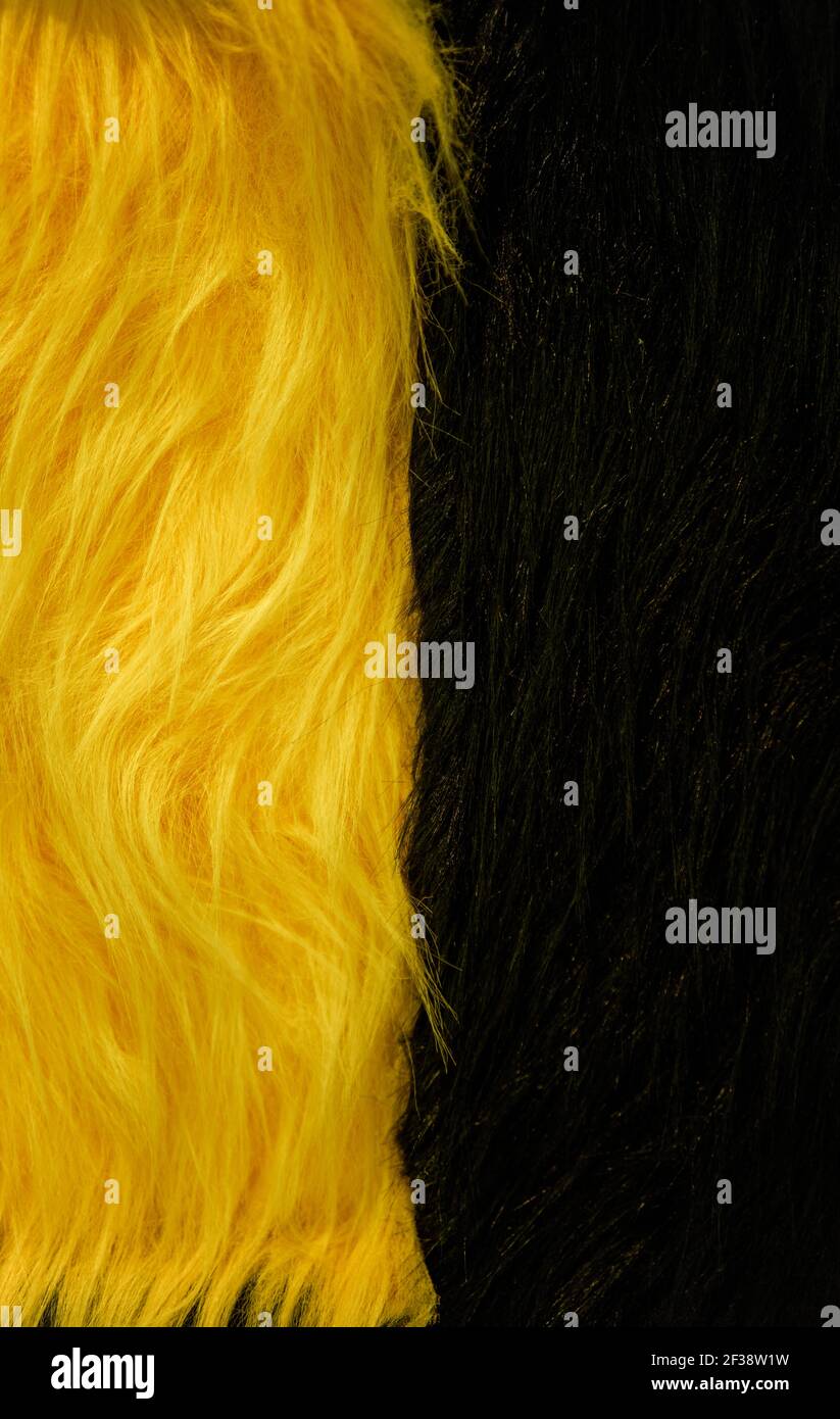 Yellow black fluff background wall Stock Photo - Alamy