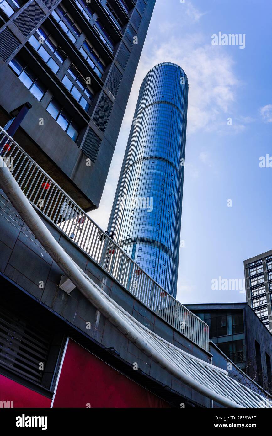 Modern architecture high-rise building, glass curtain wall office ...