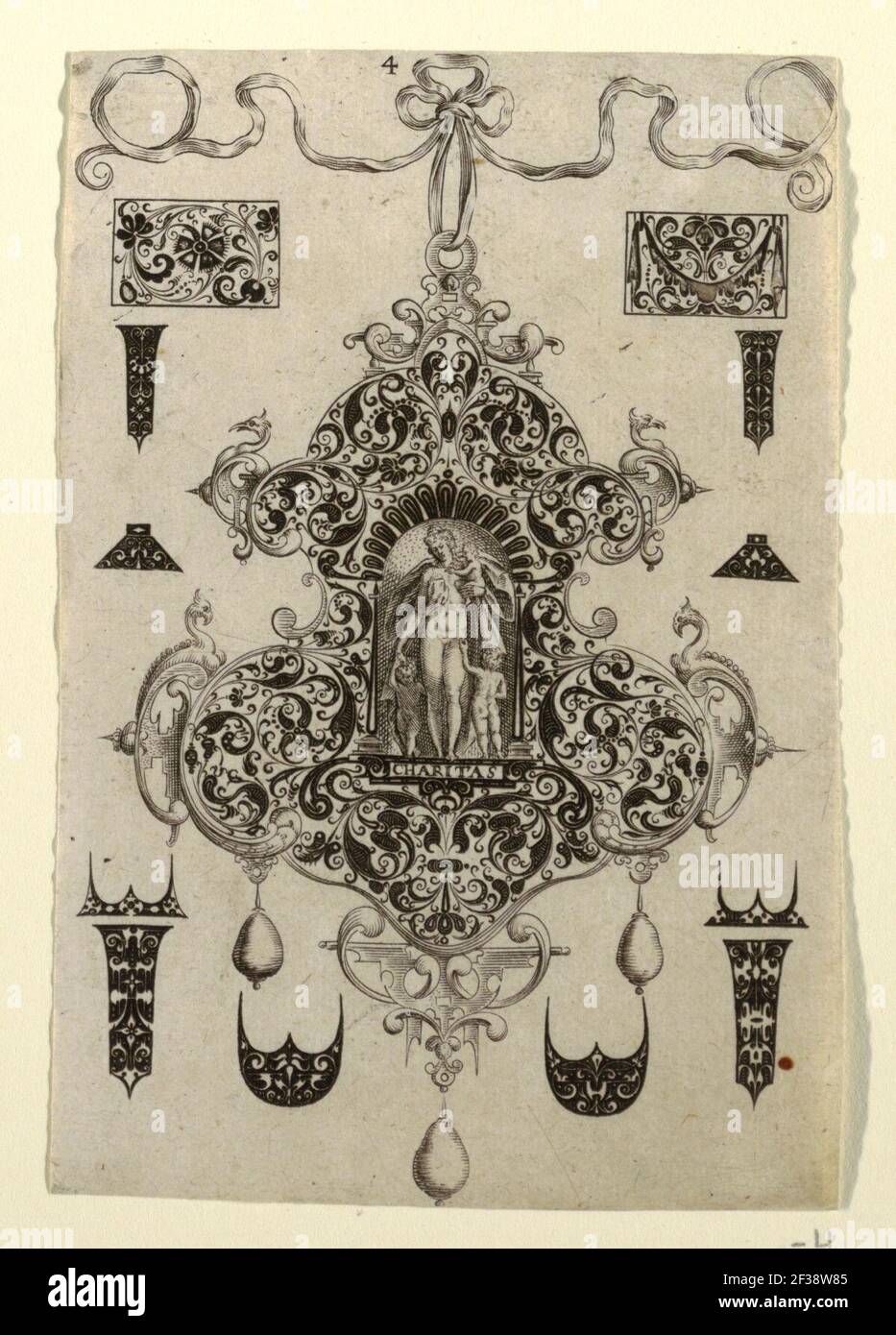 Print, Plate 4, from a series of eight pendant designs with the ...