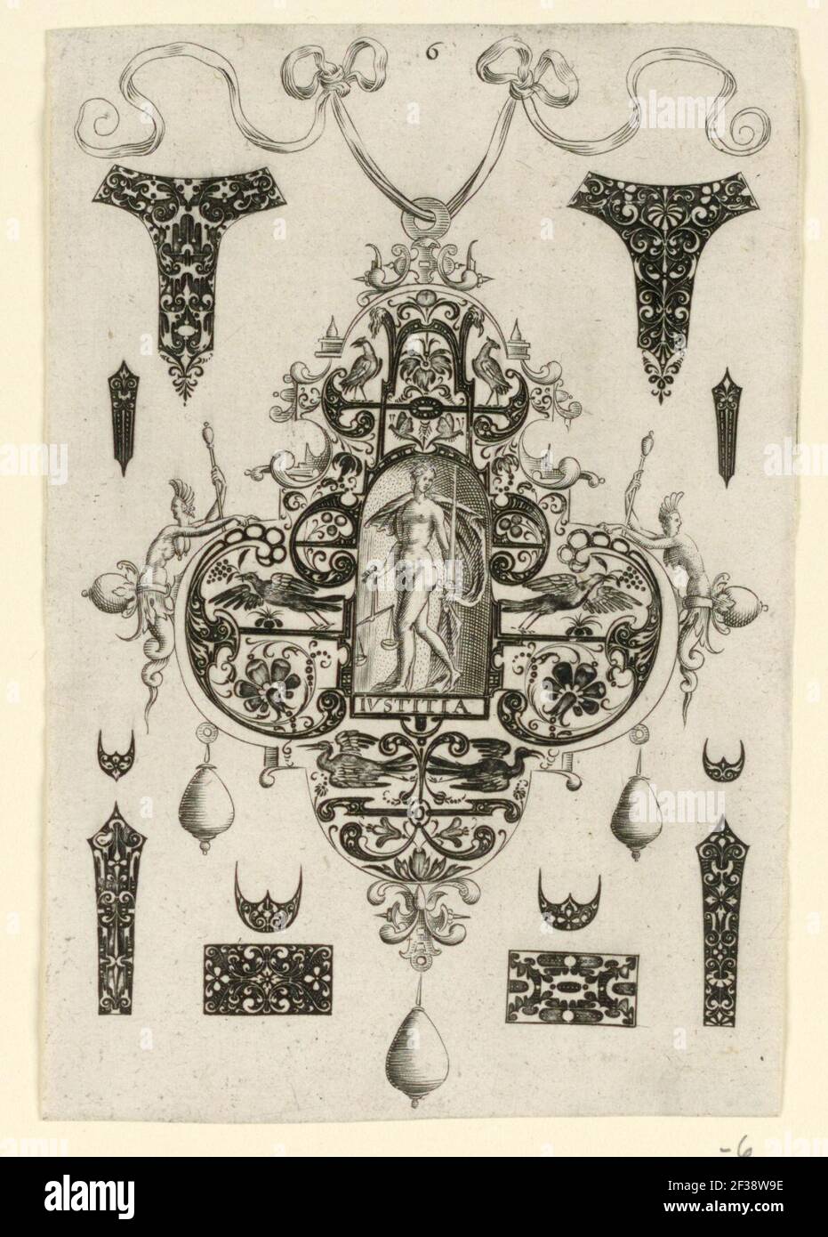 Print, Plate 6, from a series of eight pendant designs with the ...