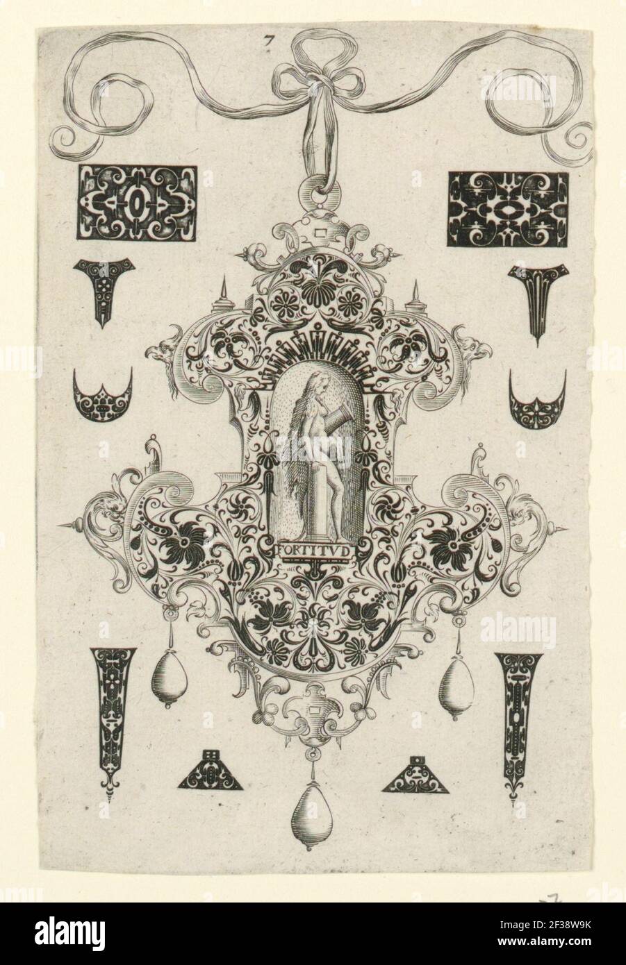 Print, Plate 7, from a series of eight pendant designs with the ...