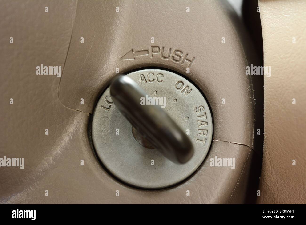 Car key in lock position at keyhole Stock Photo - Alamy