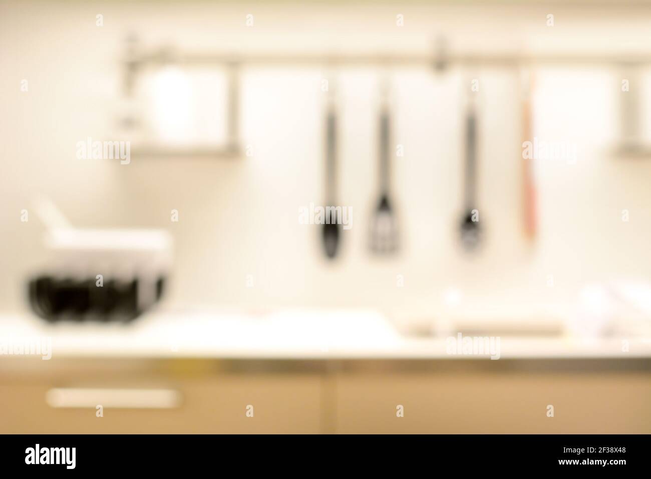 Blurred kitchen interior, can be used as background Stock Photo - Alamy